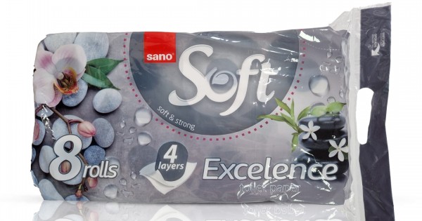 Cumpara Hartie Igienica Sano EXCELANCE, 8 ROLE/ bax, 4 straturi la cele ...