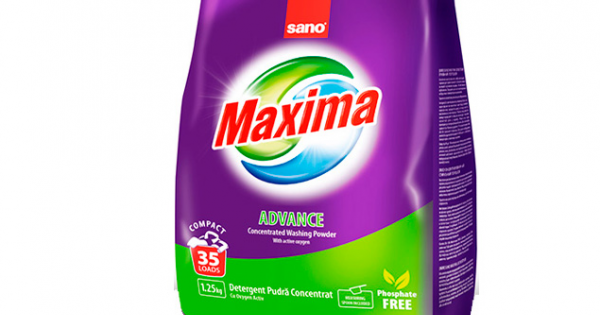 SANO MAXIMA ADVANCE DETERGENT PUDRA, 1.25 kg, 35 spalari