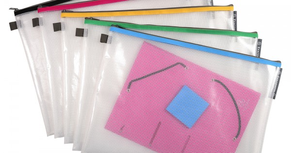 Mapa protectie, inchidere fermoar, A3, transparent